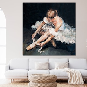 Impressionist Ballet Dancer Oil Painting Print on Canvas Beautiful ...