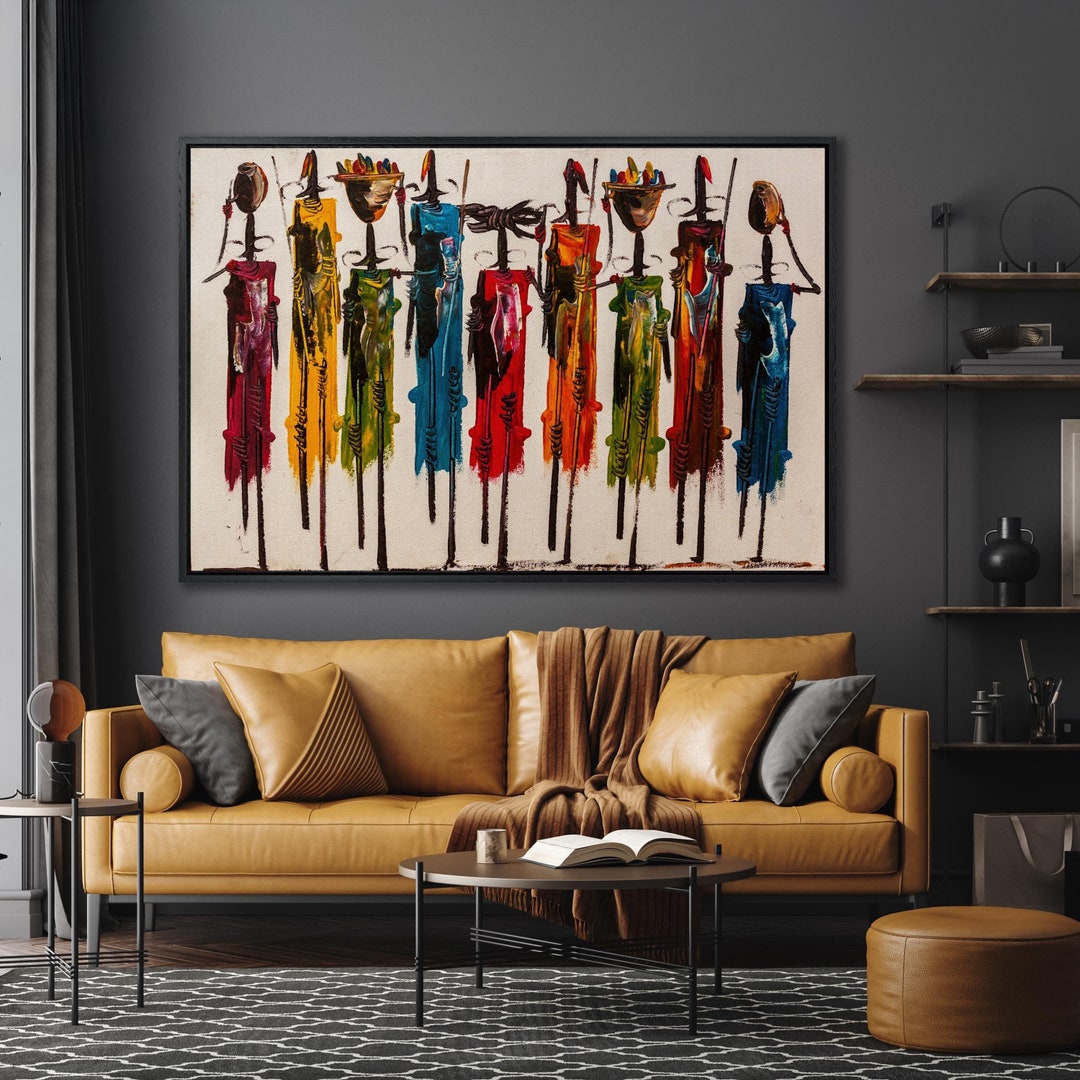 Masai Mara African Wall Art Abstract African Masai Canvas Print ...