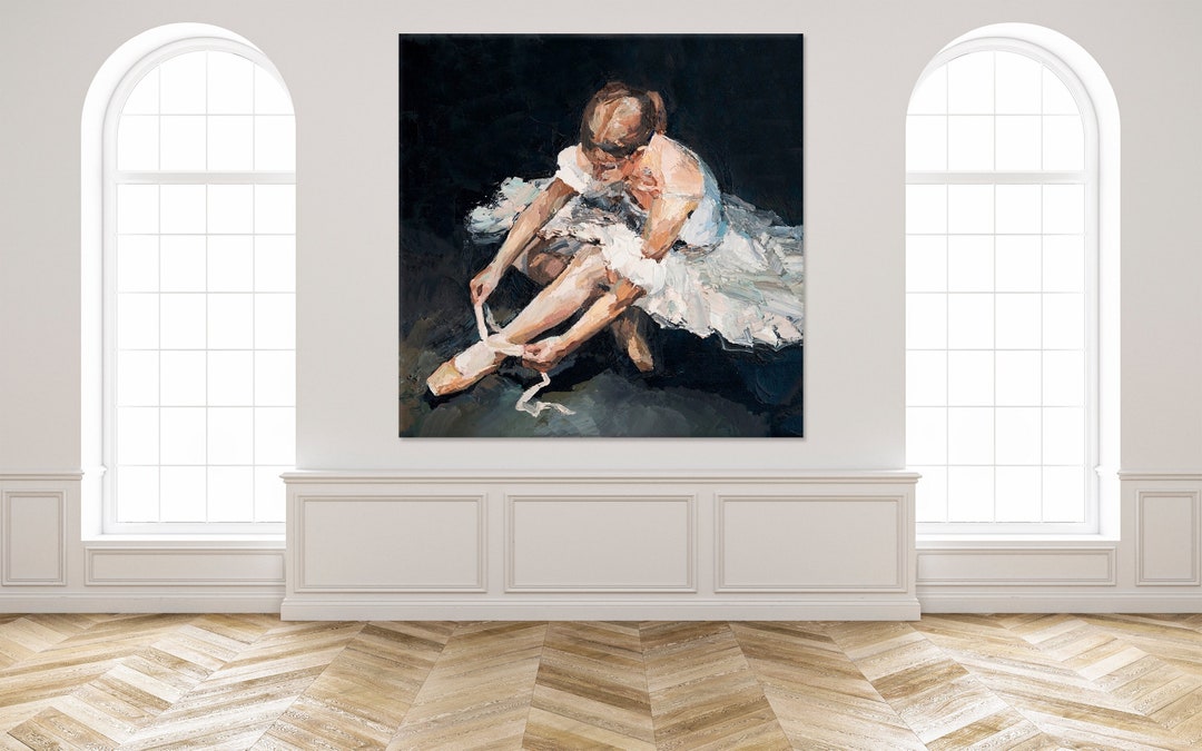 Impressionist Ballet Dancer Oil Painting Print on Canvas Beautiful ...