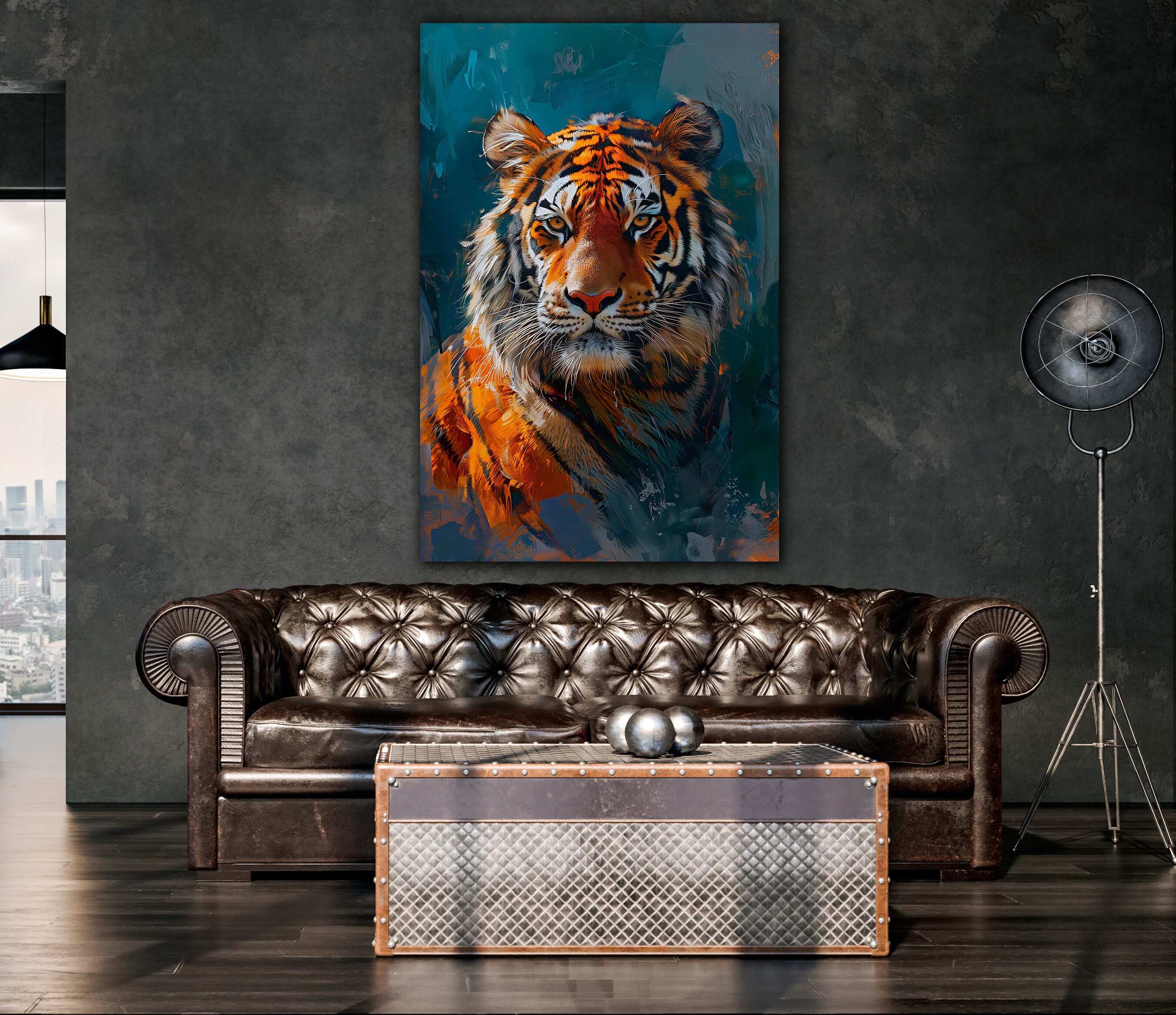 Tiger Wall Art Wild Cat Extra Large Canvas Wall Art Ferocious Animal ...