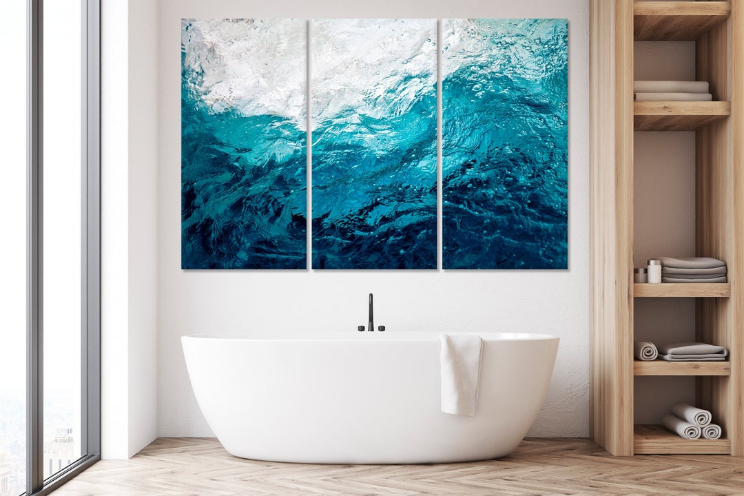 Abstract Seawater Flow Canvas Wall Art Sea Ocean Wave Wave Canvas Print ...