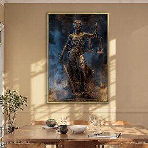 Lady Justice Canvas Wall Art Legal Principles Themis Blindfolded ...