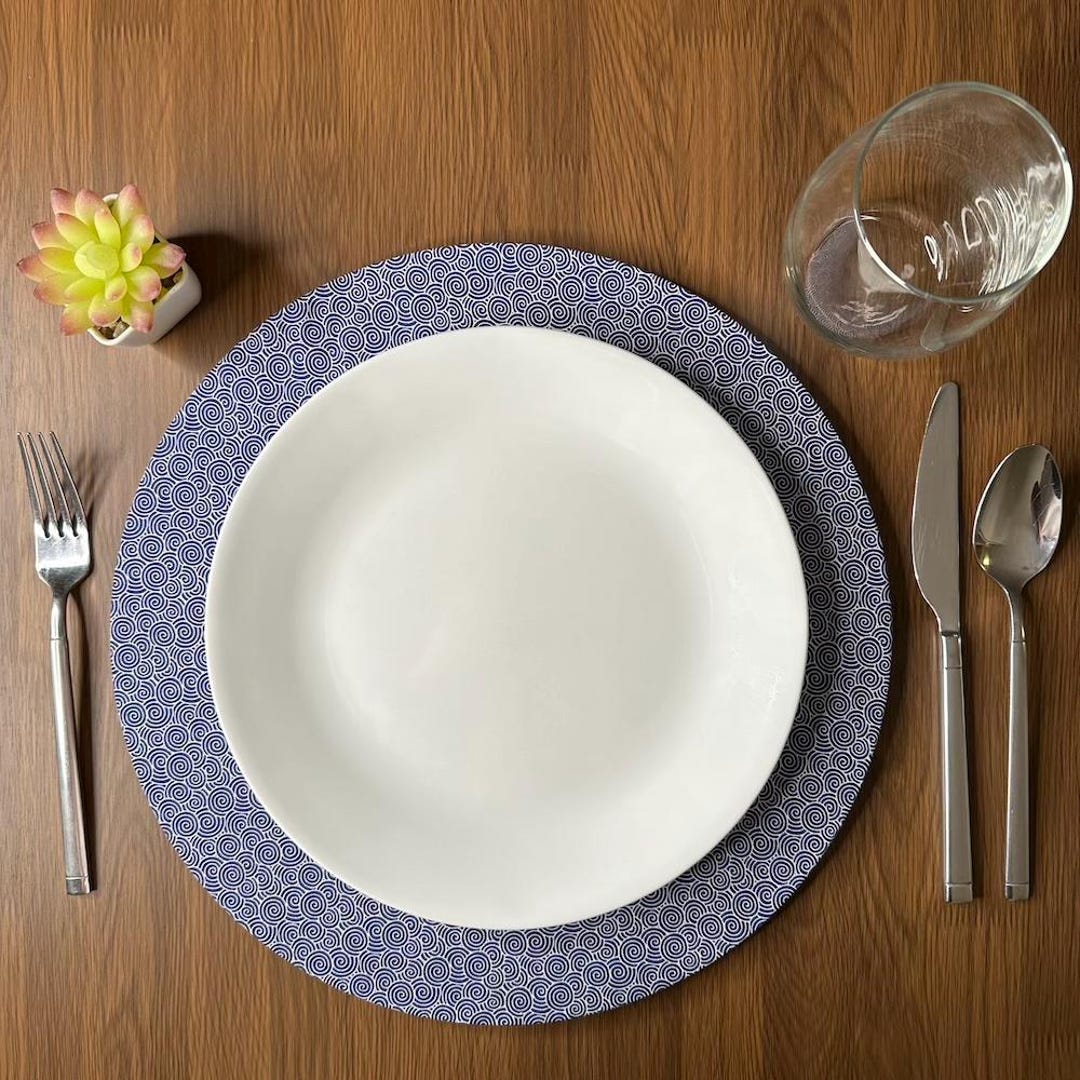 Charger Plates - Removable Fabric Covers - Place Mats - Washable Fabric ...