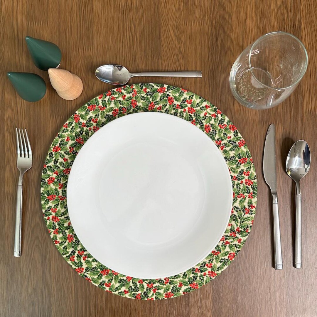 Sousplats Charger Plates Removable Fabric Covers Place Mats Washable ...