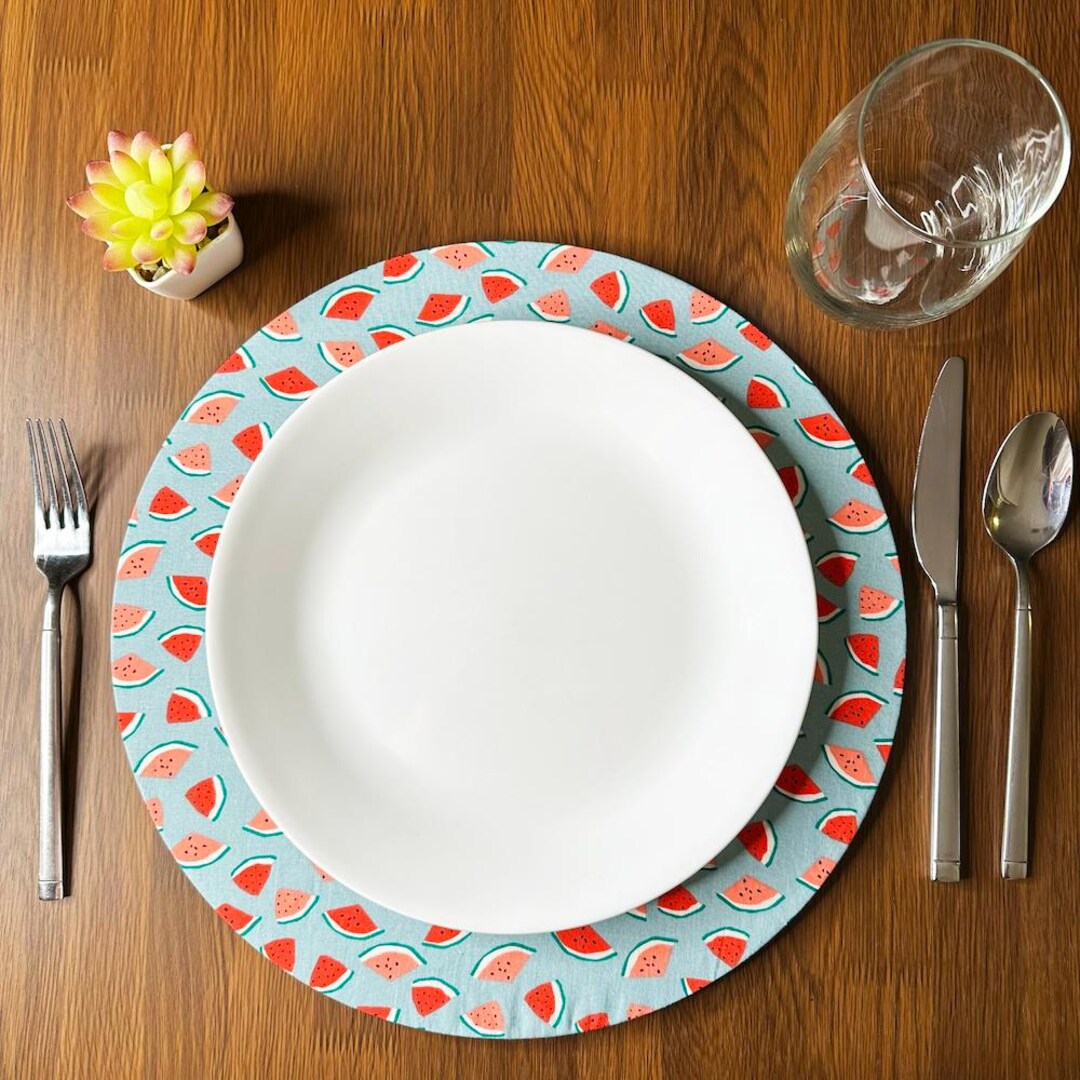 Charger Plates - Removable Fabric Covers - Place Mats - Washable Fabric ...