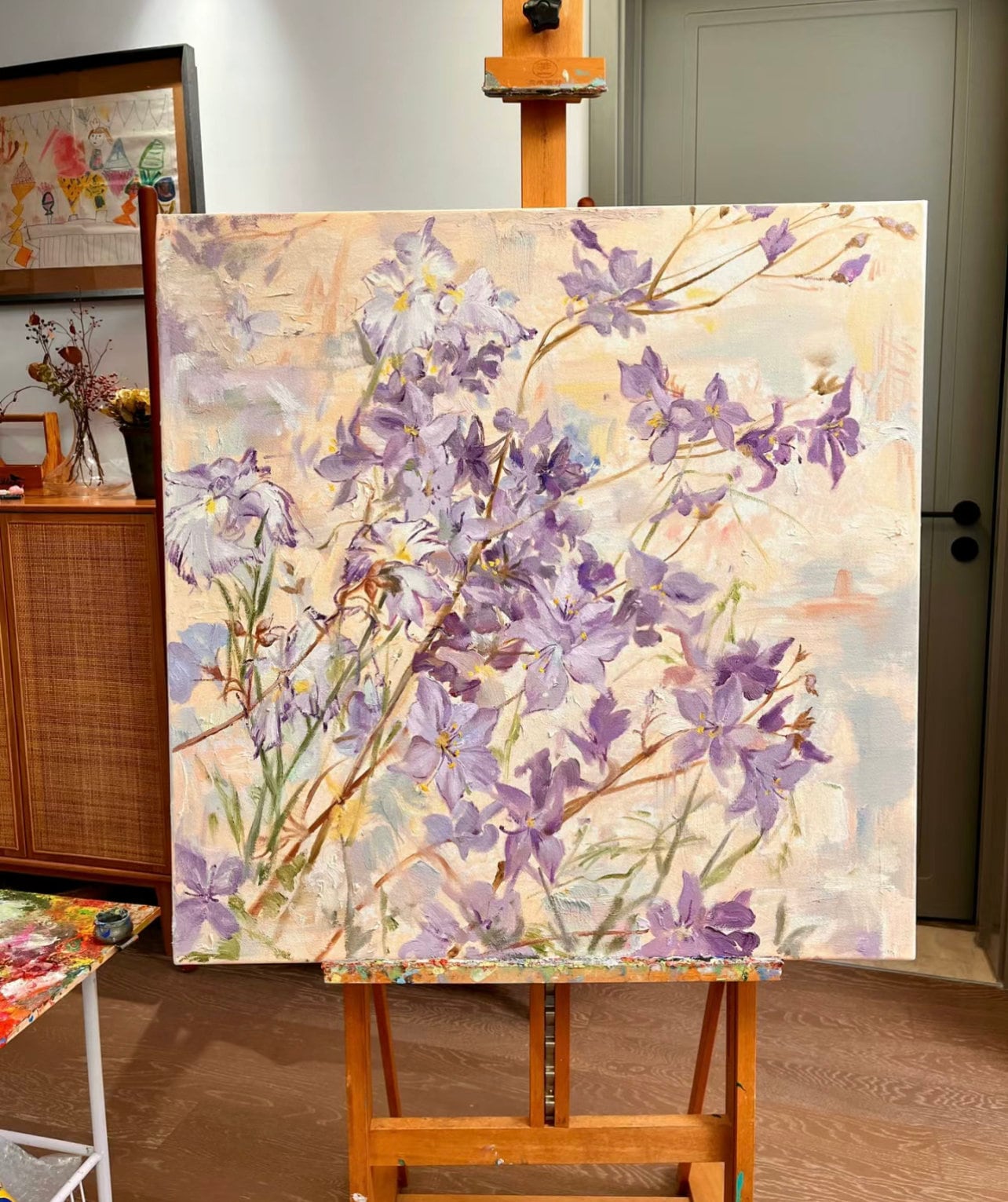Purple Flower Oil Painting - Etsy