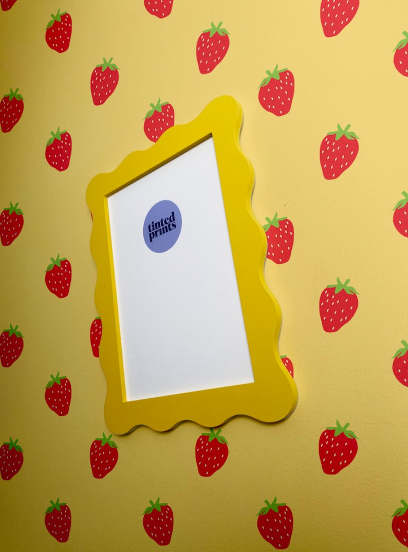 A4 Squiggle YELLOW Wavy Frame Funky Maximalist Colour Home Decor - Etsy