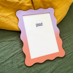 A4 Squiggle OMBRE PURPLE PINK Wavy Frame Funky Maximalist Colour Home ...
