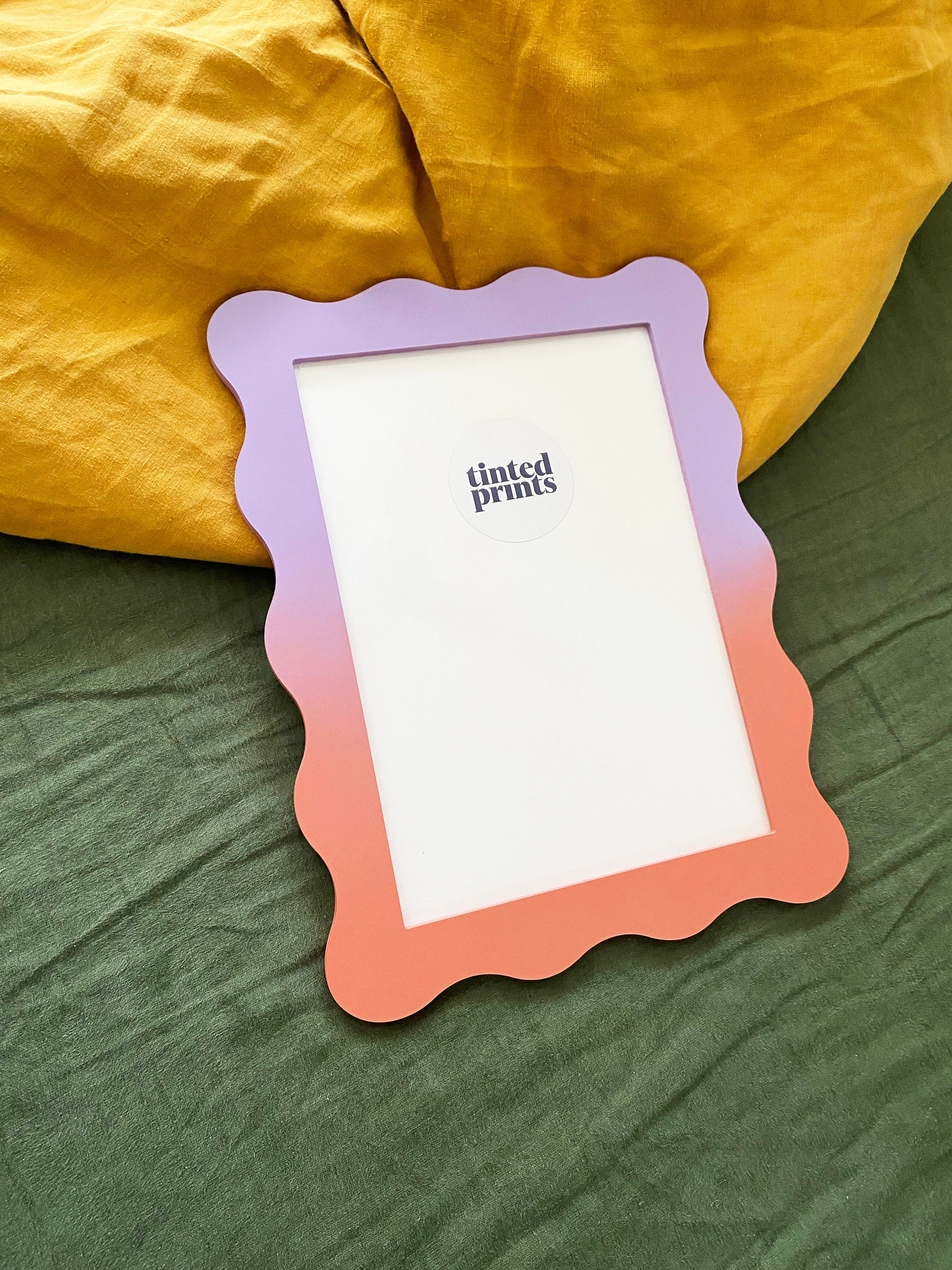 A4 Squiggle OMBRE PURPLE PINK Wavy Frame Funky Maximalist Colour Home ...