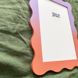 A4 Squiggle OMBRE PURPLE PINK Wavy Frame Funky Maximalist Colour Home ...