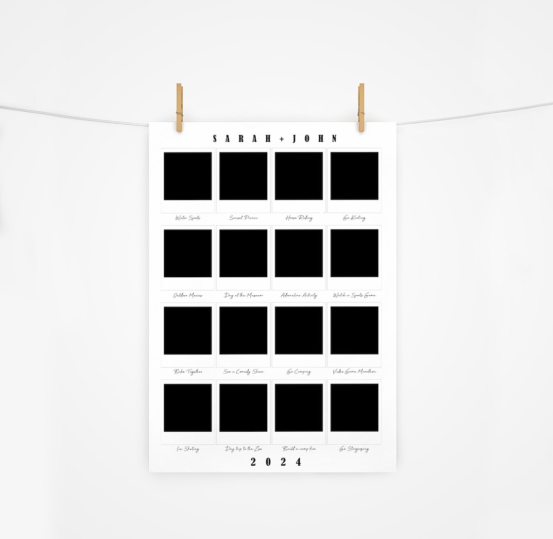CUSTOMISABLE Cute Polaroid Photo Date Ideas Poster for Couples and ...