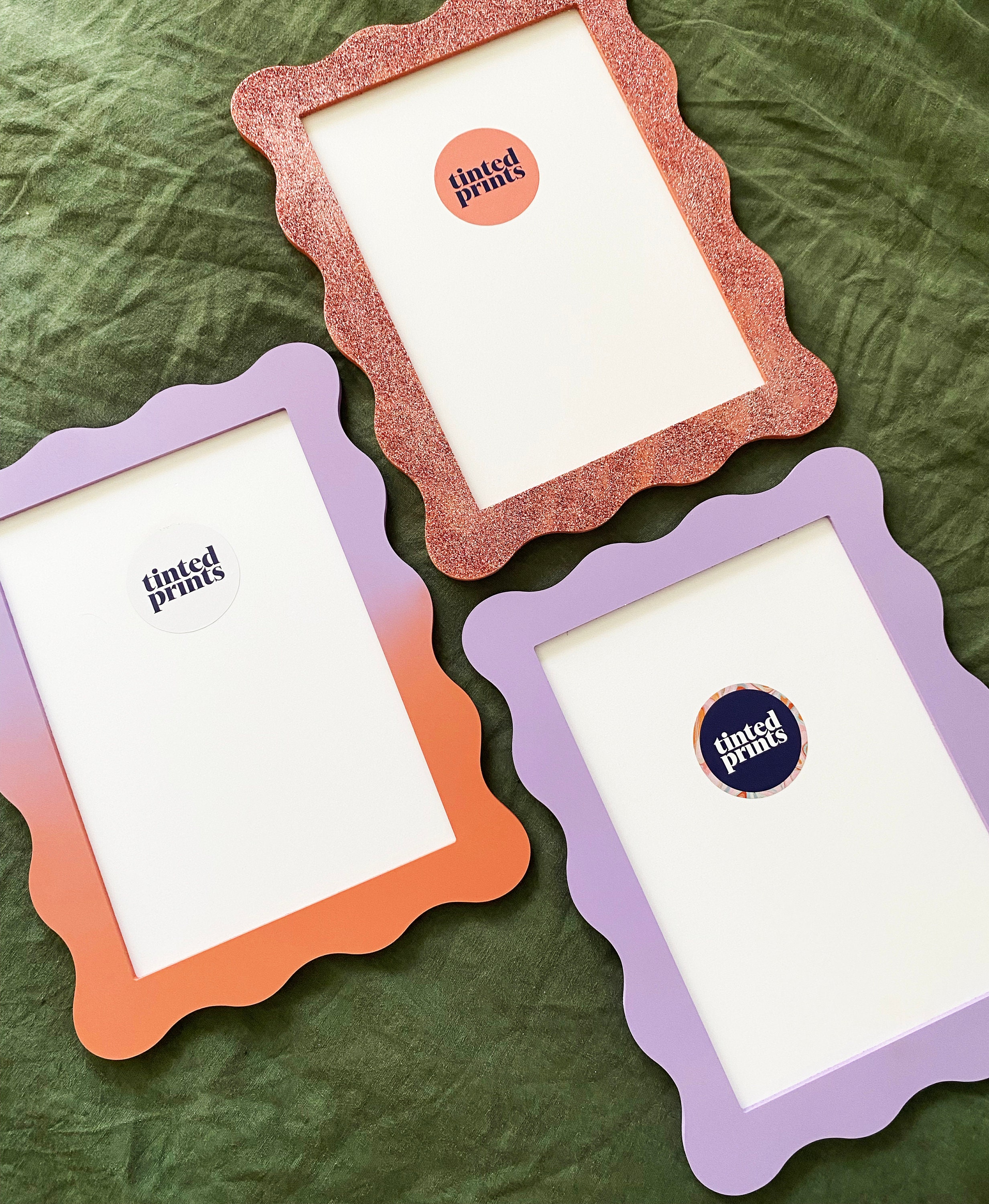 A4 Squiggle OMBRE PURPLE PINK Wavy Frame Funky Maximalist Colour Home ...