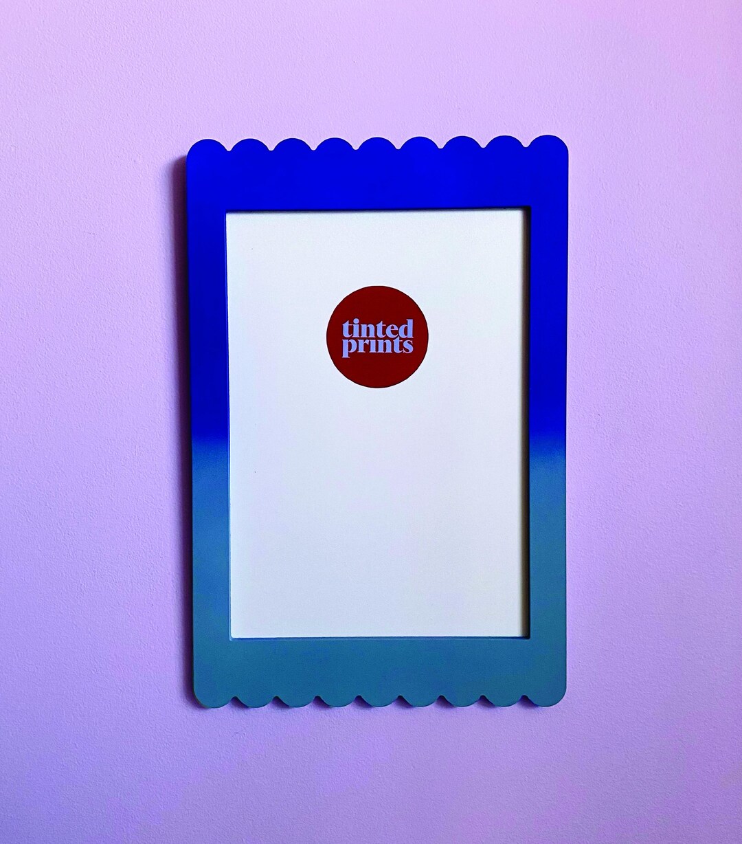 A4 Scallop Ombre Cobalt Blue Wavy Frame Funky Maximalist Colour Home ...