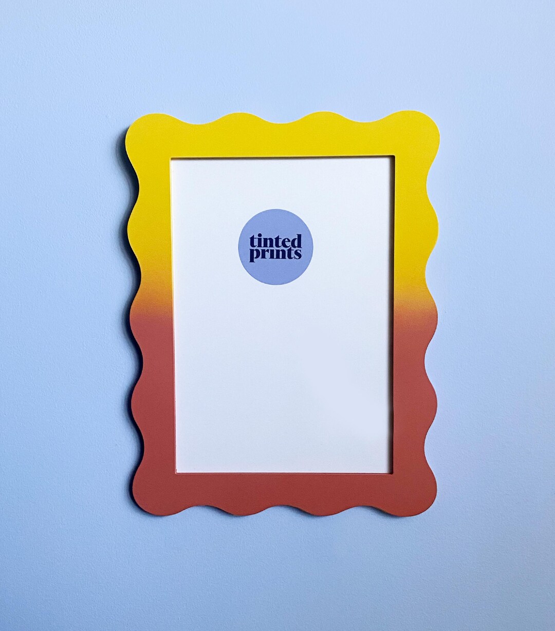 A4 Squiggle OMBRE PINK YELLOW Wavy Frame Funky Maximalist Colour Home ...
