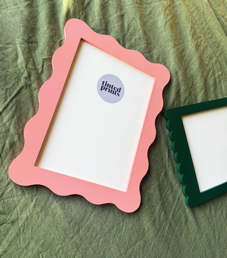 A4 Squiggle DUSTY PINK Wavy Frame Funky Maximalist Colour Home Decor - Etsy