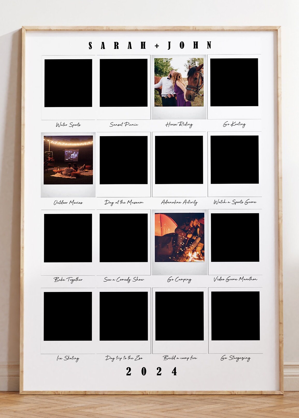 CUSTOMISABLE Cute Polaroid Photo Date Ideas Poster for Couples and ...