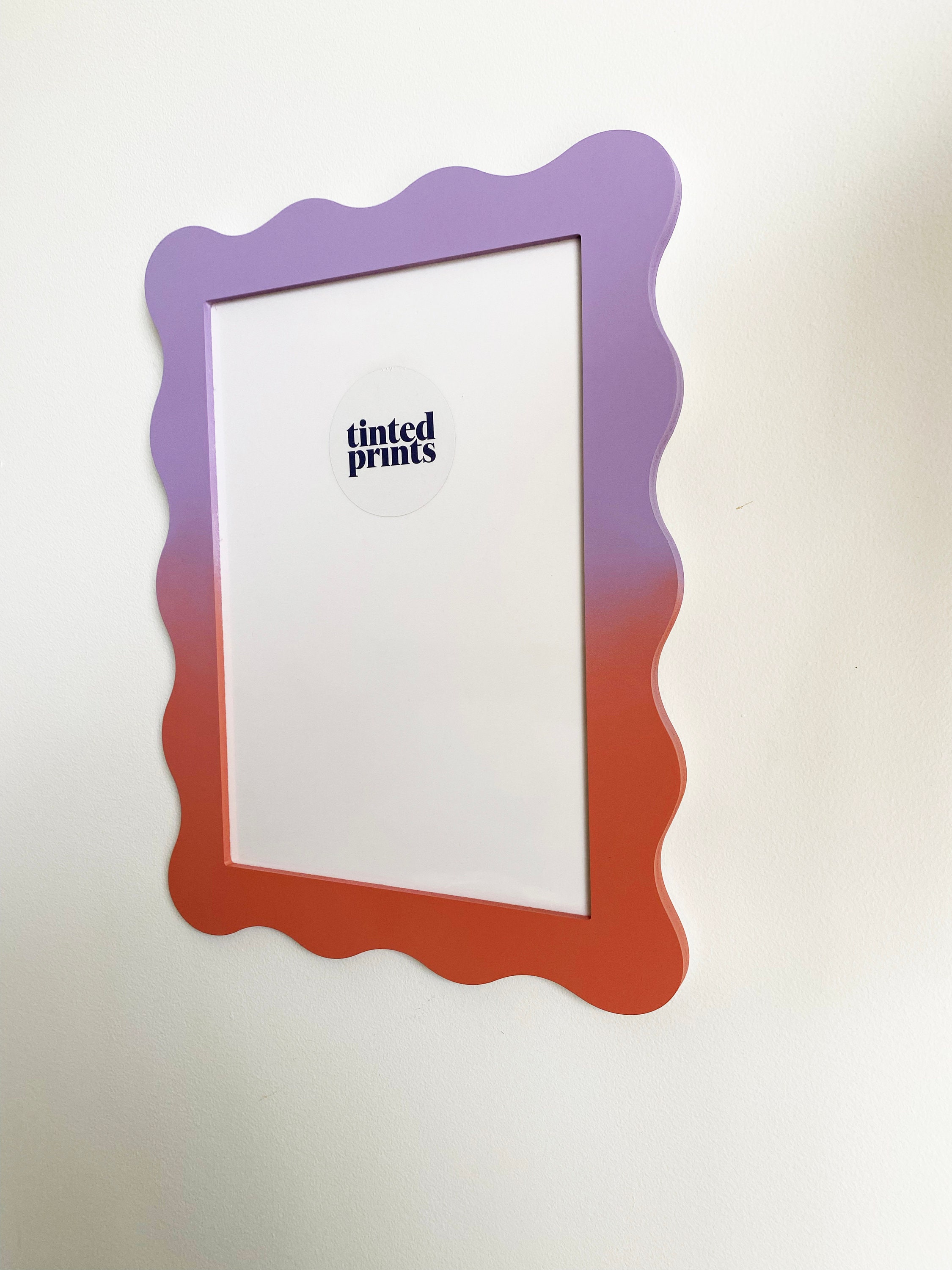 A4 Squiggle OMBRE PURPLE PINK Wavy Frame Funky Maximalist Colour Home ...