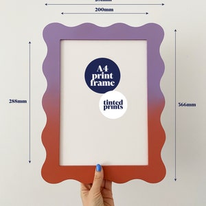 A4 Squiggle OMBRE PURPLE PINK Wavy Frame Funky Maximalist Colour Home ...