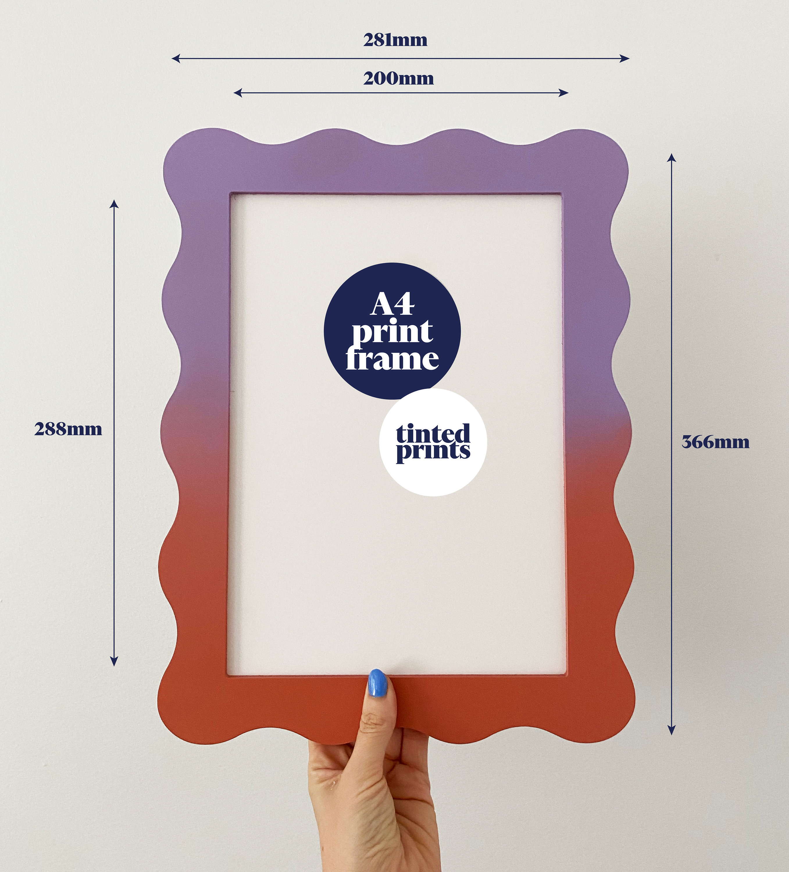 A4 Squiggle OMBRE PURPLE PINK Wavy Frame Funky Maximalist Colour Home ...