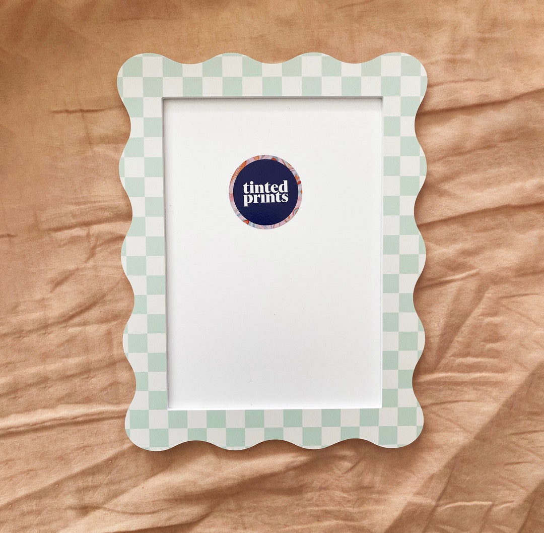 A4 Checker Printed Wavy Frame Funky Maximalist Colour Home Decor - Etsy