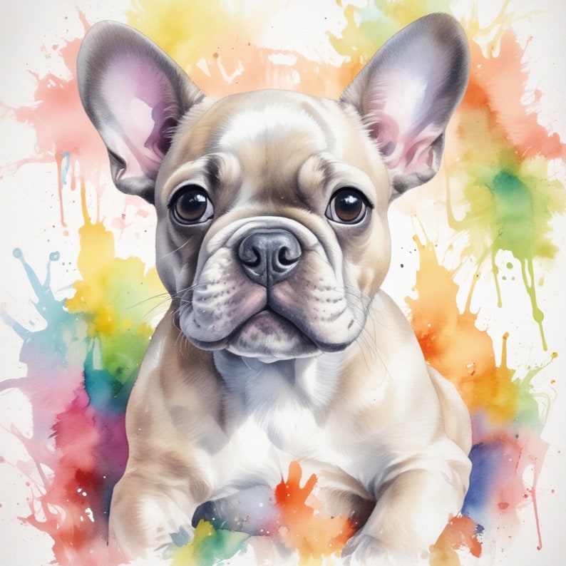 30 PNG Watercolor French Bulldogs, French Bulldog Clipart, - Etsy
