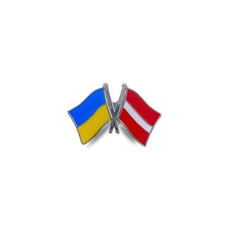 Lapel Pin Ukrainian and Latvian Flag, Flag Pin Badges, Ukraine and ...