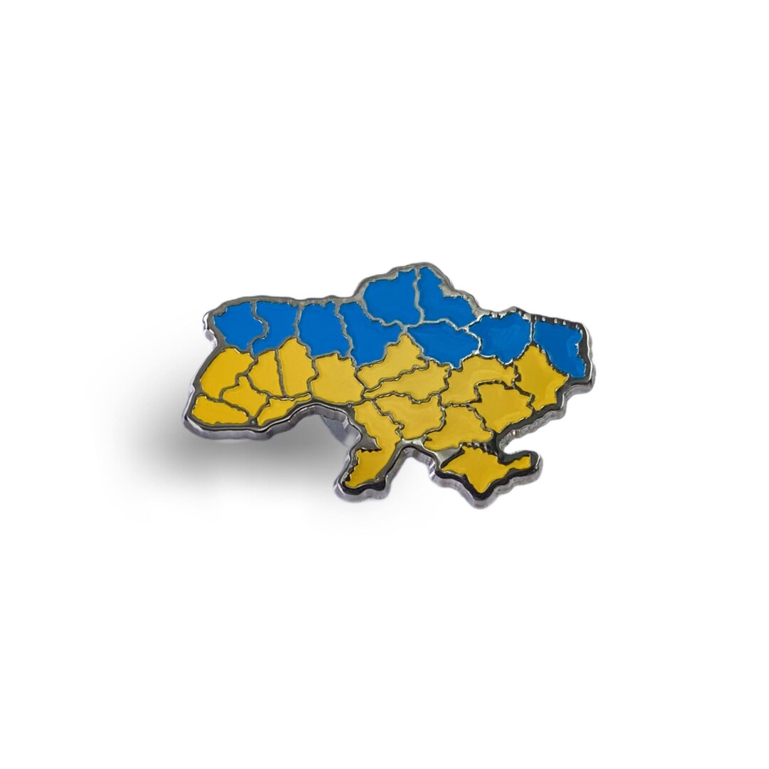 Ukrainian Map Pin, Ukrainian Pins and Badges, Ukraine Flag Color Pin ...