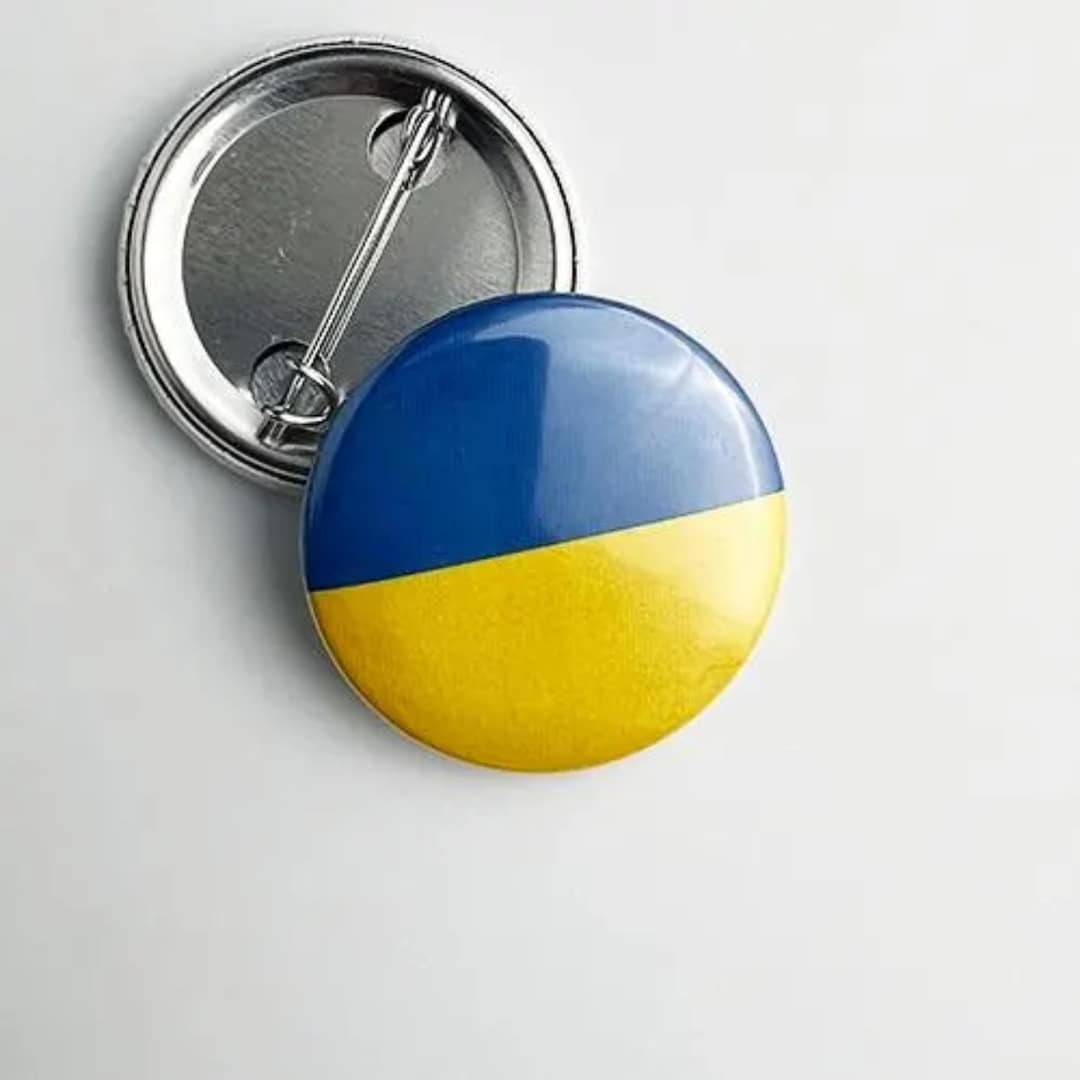 Ukrainian Flag Button Pin Blue and Yellow, Ukrainian Patriotic Souvenir ...