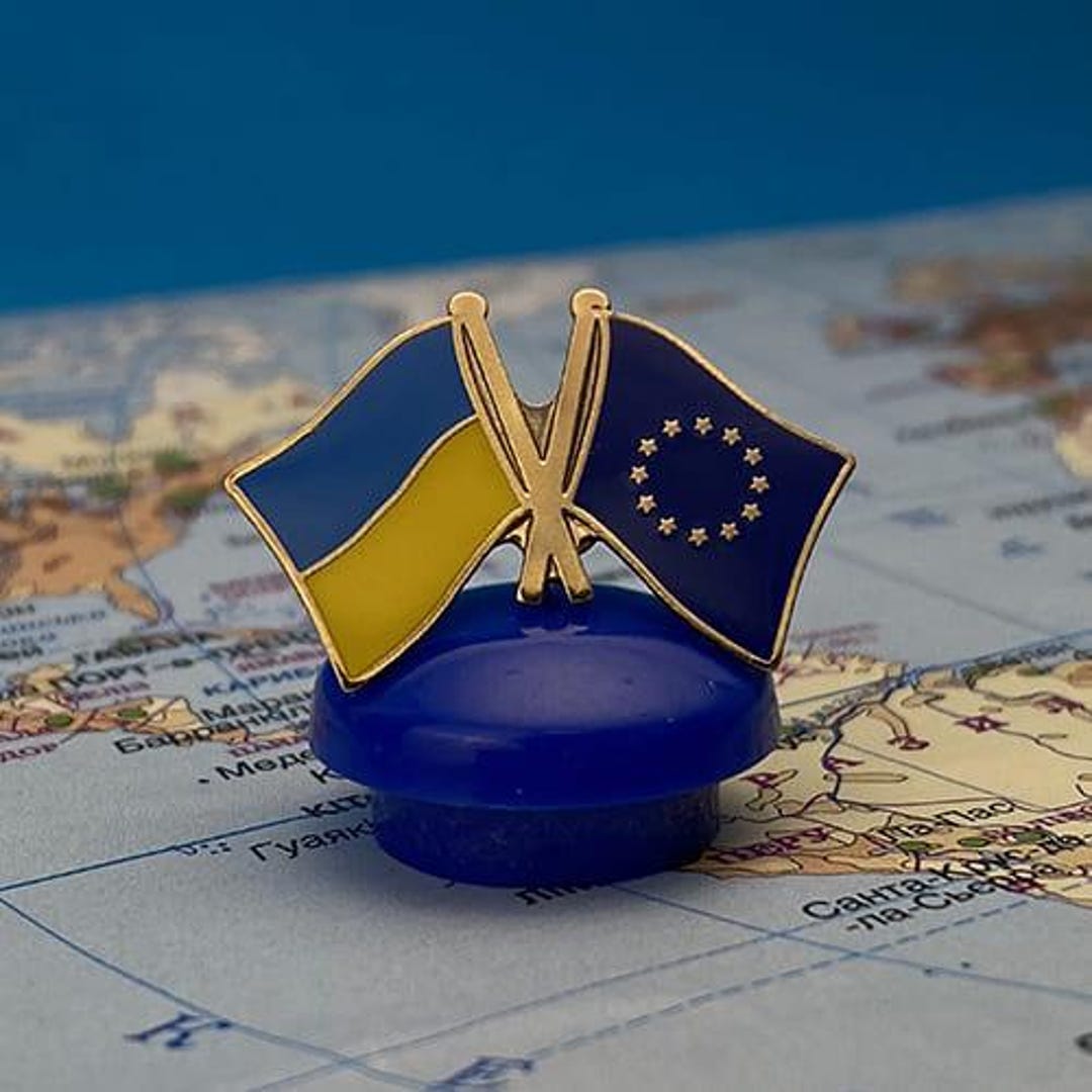 Pins of European Union Country Flags With Ukrainian Flag, Flag Badge ...