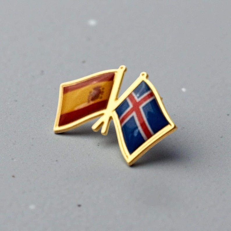 Custom Double Flag Pin, Brass Enamel Lapel Pin for National Flags ...