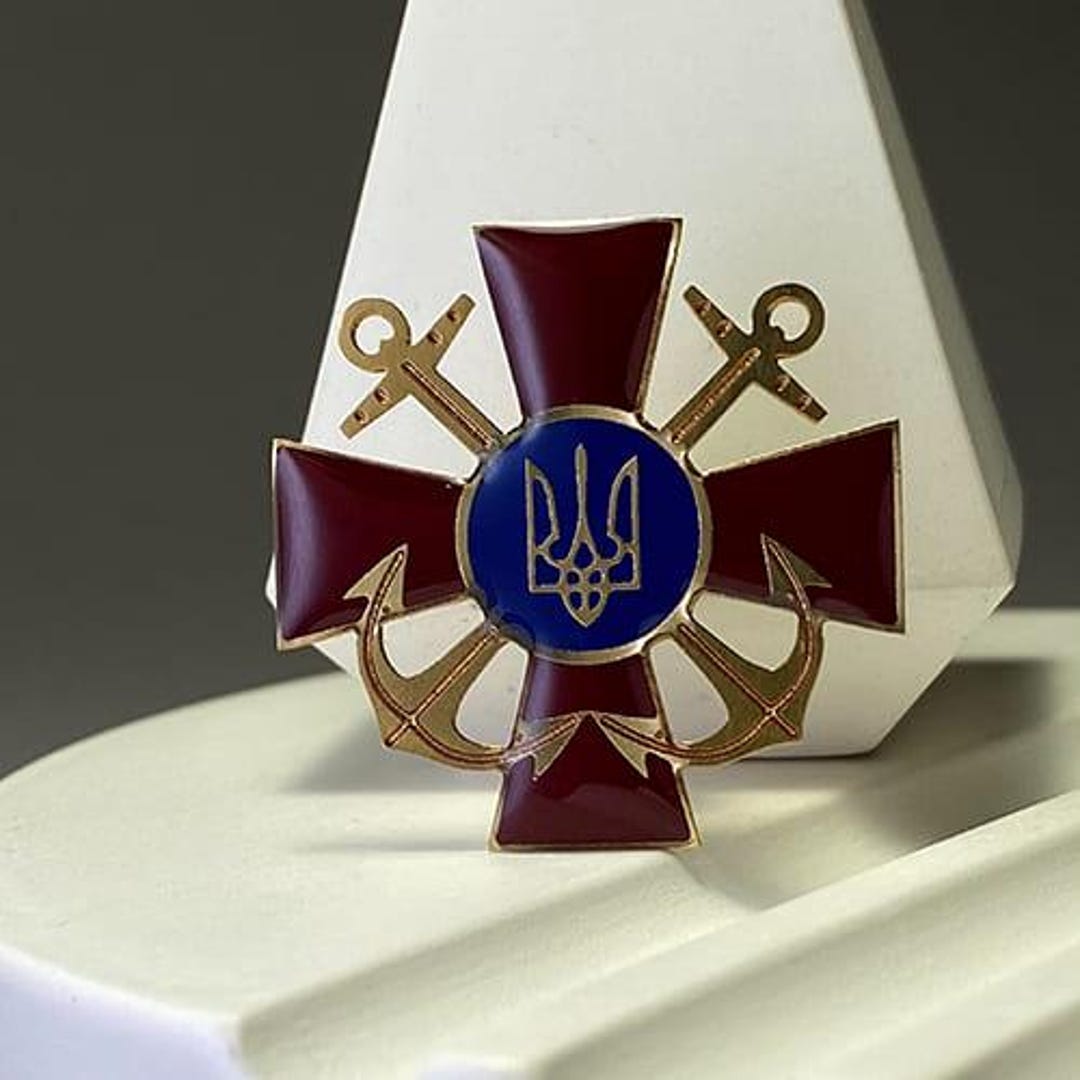 Badge Emblem of the Ukrainian Navy for Caps, Hats, Officer Gift Pin ...