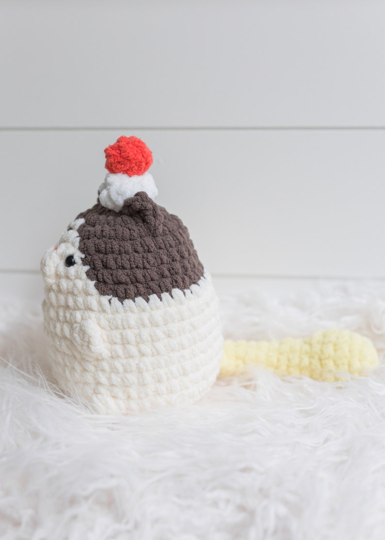 Banana Split Chonky Crochet Cat Gift | Cat Plushie | Handmade | Stuffed ...