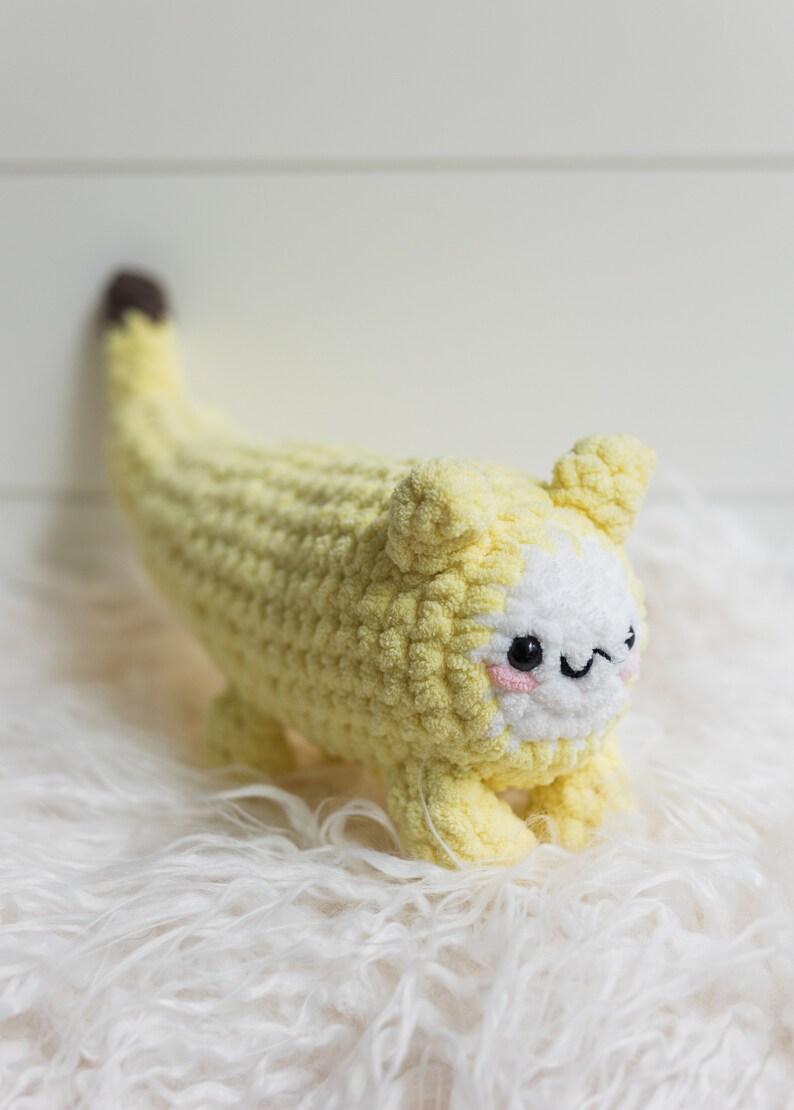 Banana Cat Amigurumi Gift, Crochet Catnana, Handmade, Crochet Plushie ...
