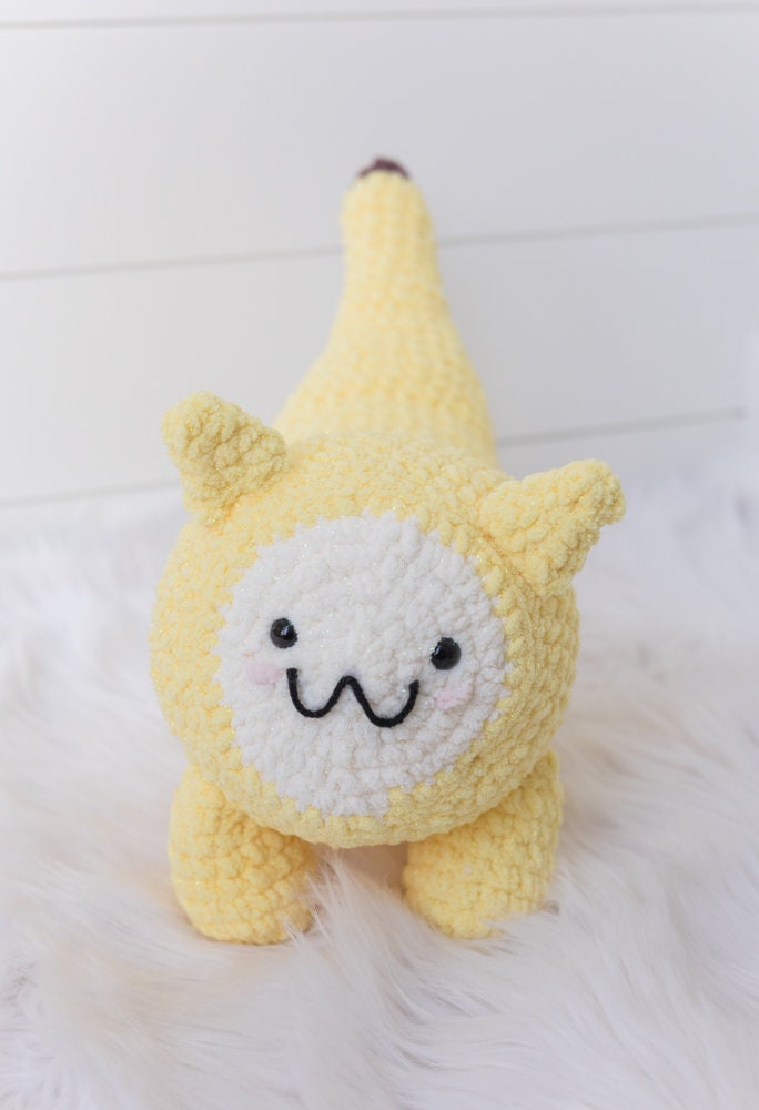 Jumbo Banana Cat Amigurumi, Crochet Catnana, Handmade, Crochet Plushie ...