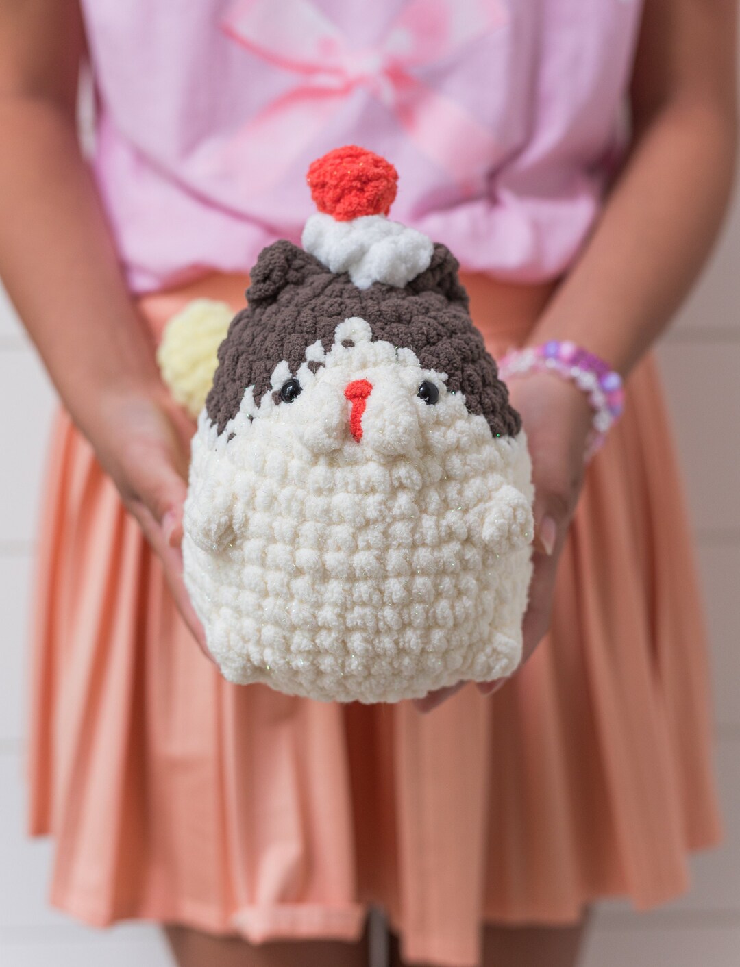 Banana Split Chonky Crochet Cat Gift Cat Plushie Handmade Stuffed ...