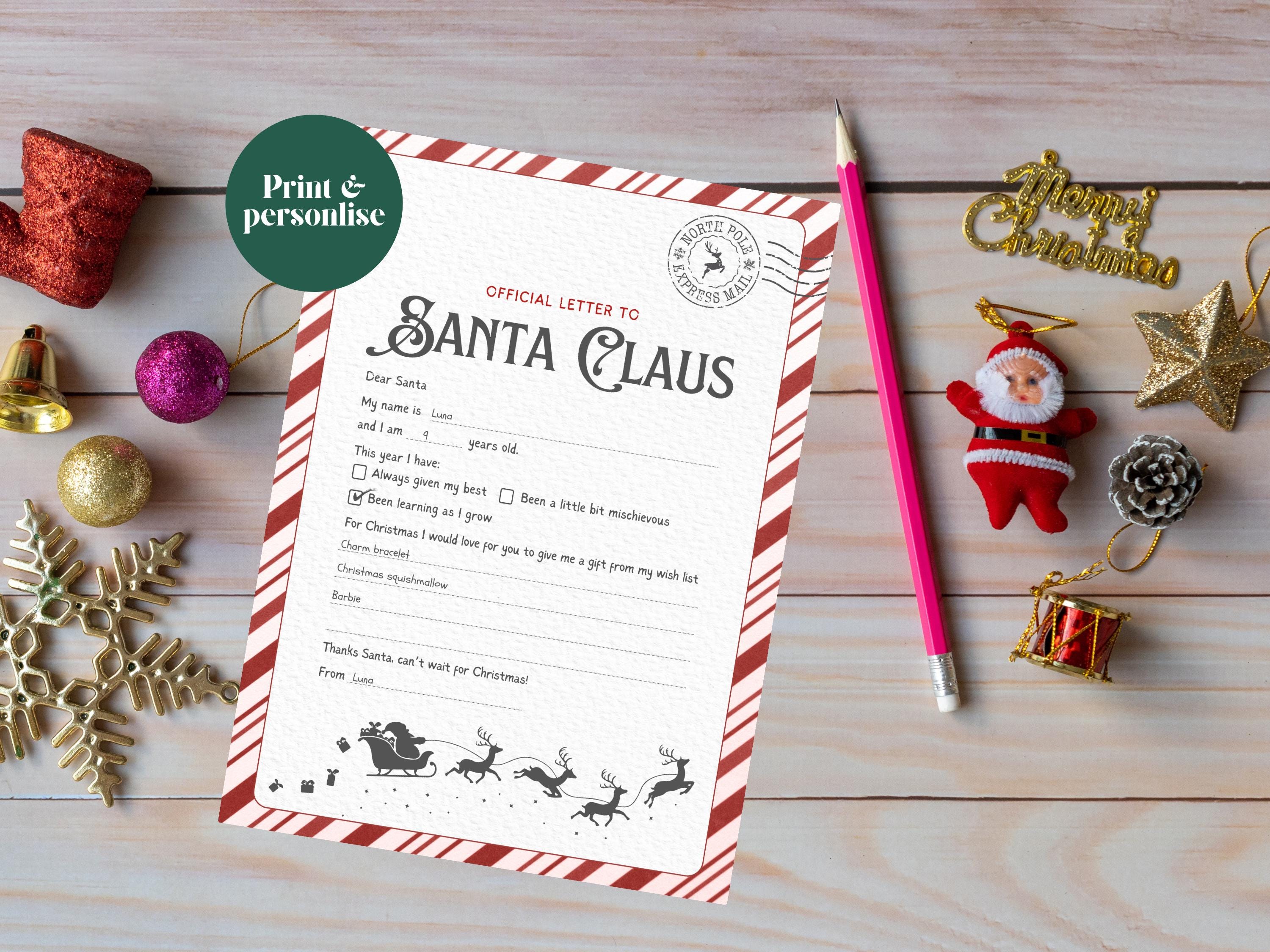 PRINTABLE Letter to Santa | Digital, Easy to Print | Instant Download ...