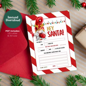 Letter to Santa Printable - Instant Download Available - Etsy
