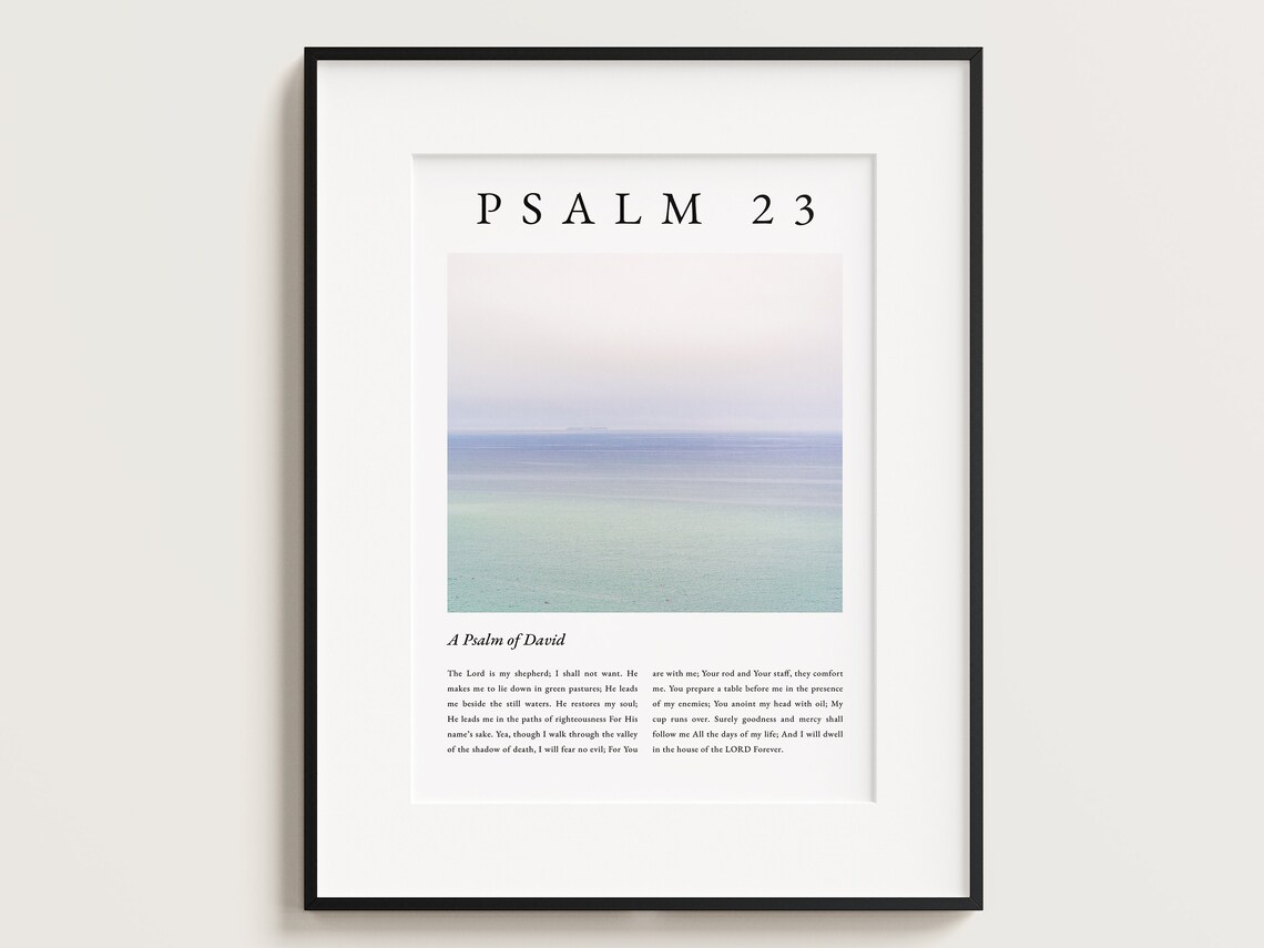 Psalm 23 Wall Art, Psalm 23, Modern Scripture Bible Verse Print, the ...