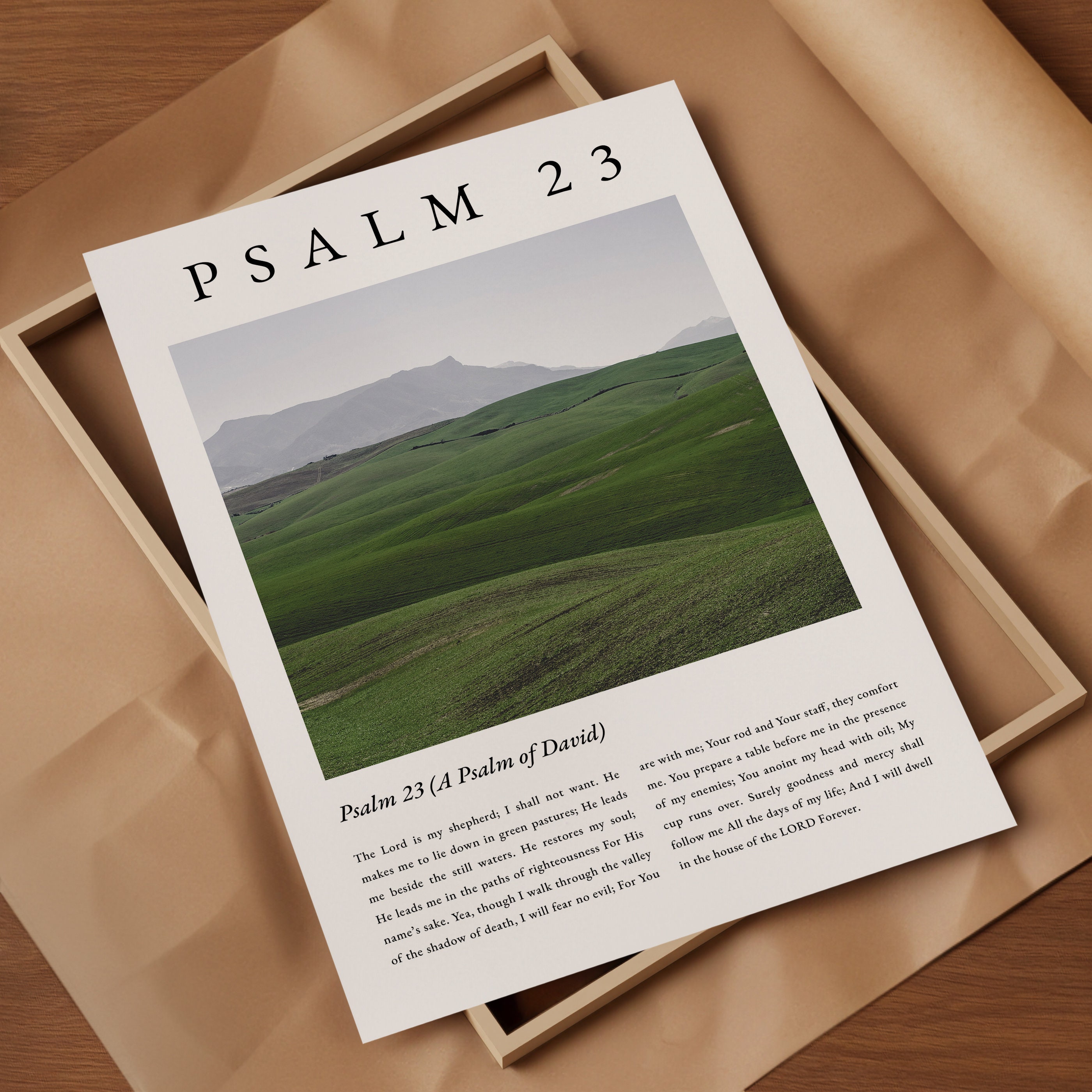 Psalm 23 Wall Art, Psalm 23, Modern Scripture Bible Verse Print, the ...