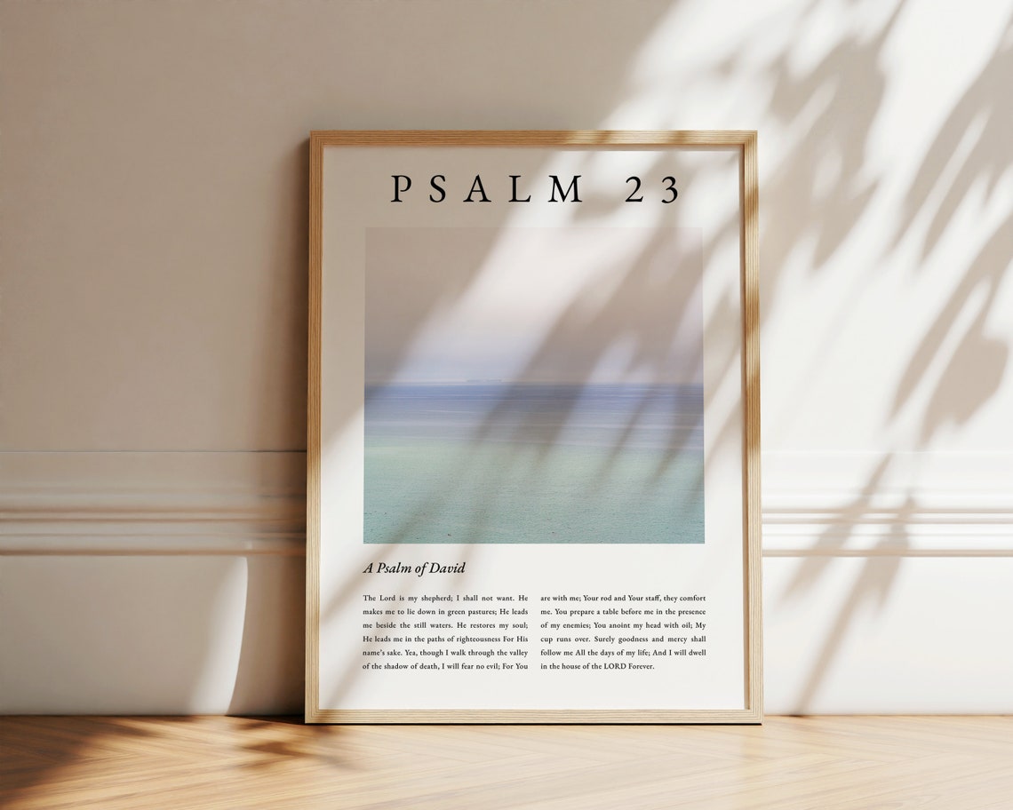 Psalm 23 Wall Art, Psalm 23, Modern Scripture Bible Verse Print, the ...