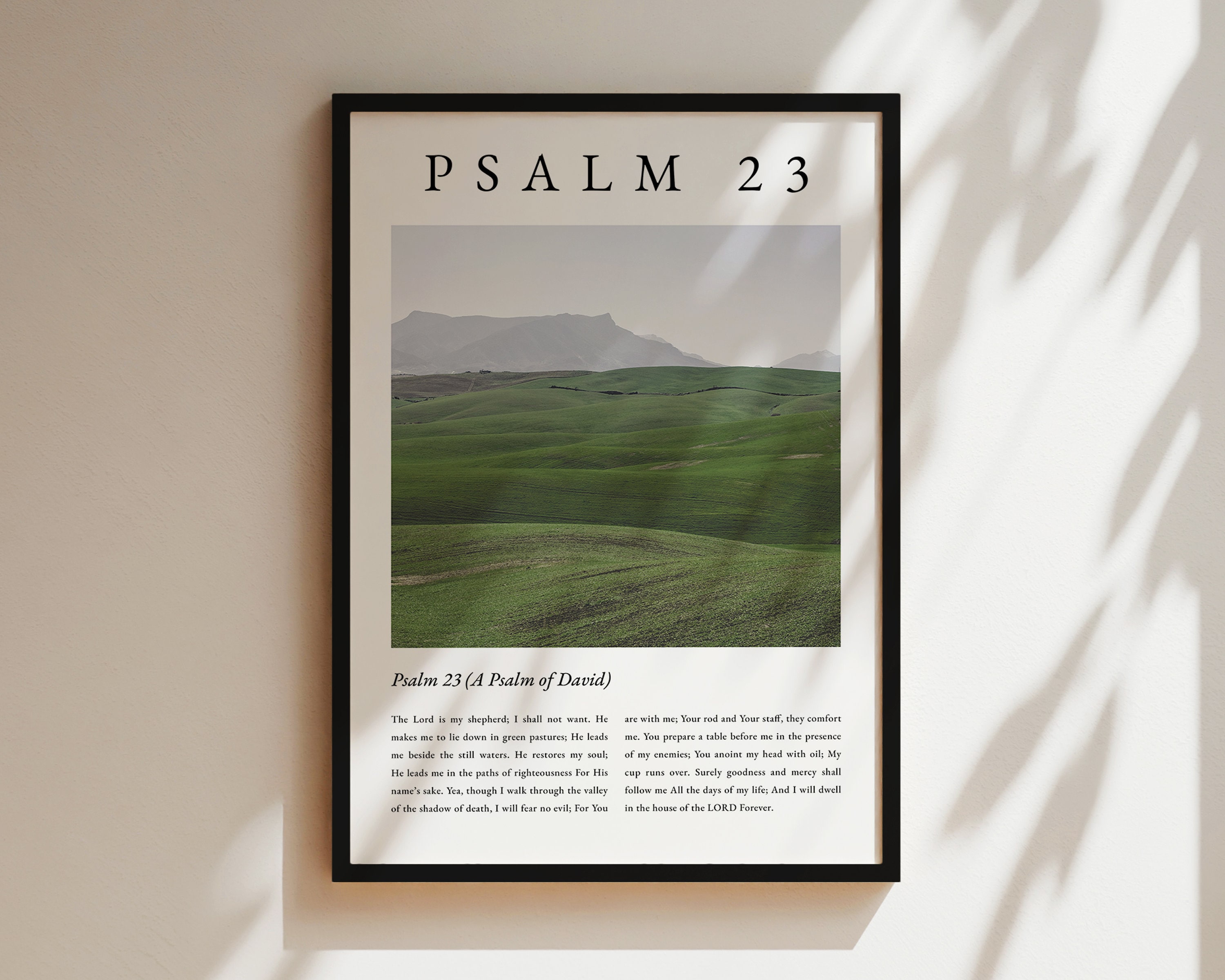 Psalm 23 Wall Art, Psalm 23, Modern Scripture Bible Verse Print, the ...