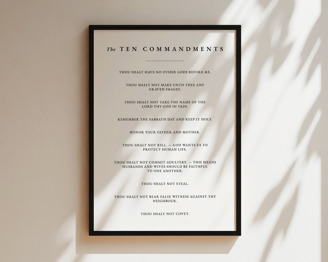 The Ten Commandments, Exodus 20, Torah, Modern Scripture Bible Verse ...