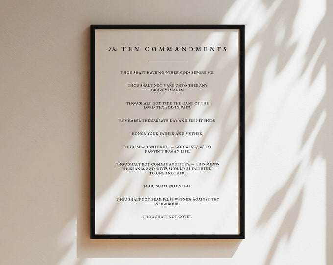 Ten Commandments, Hebrew Letters, Exodus 20, Hebrew Wall Art, Set of 2 ...