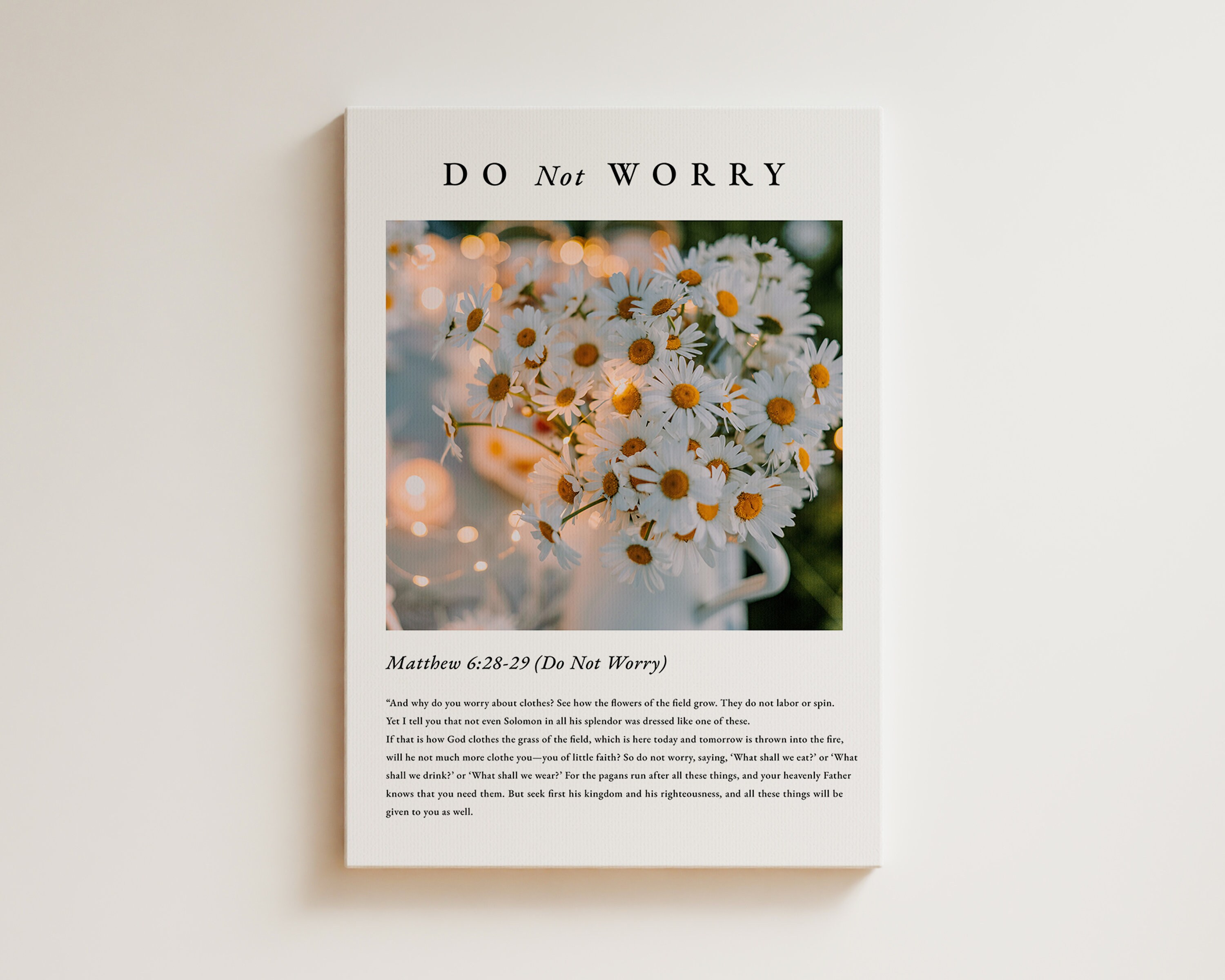 Do Not Worry Matthew 6 Morden Bible Art Rest Sleep Modern - Etsy