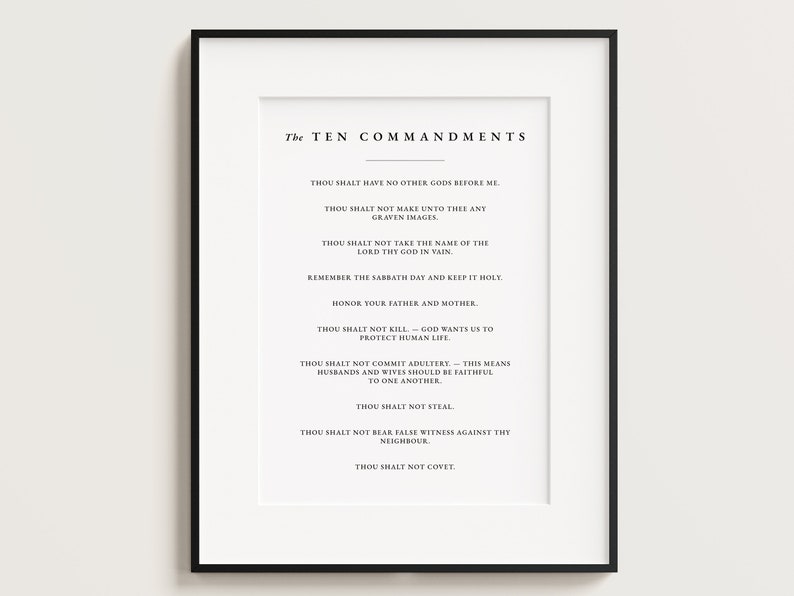 The Ten Commandments, Exodus 20, Torah, Modern Scripture Bible Verse ...