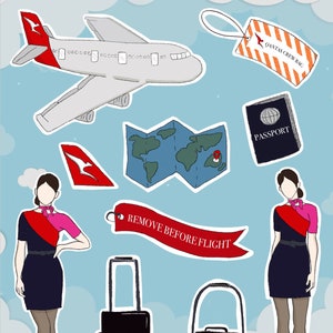 QANTAS Flight Attendant Stickers - Etsy
