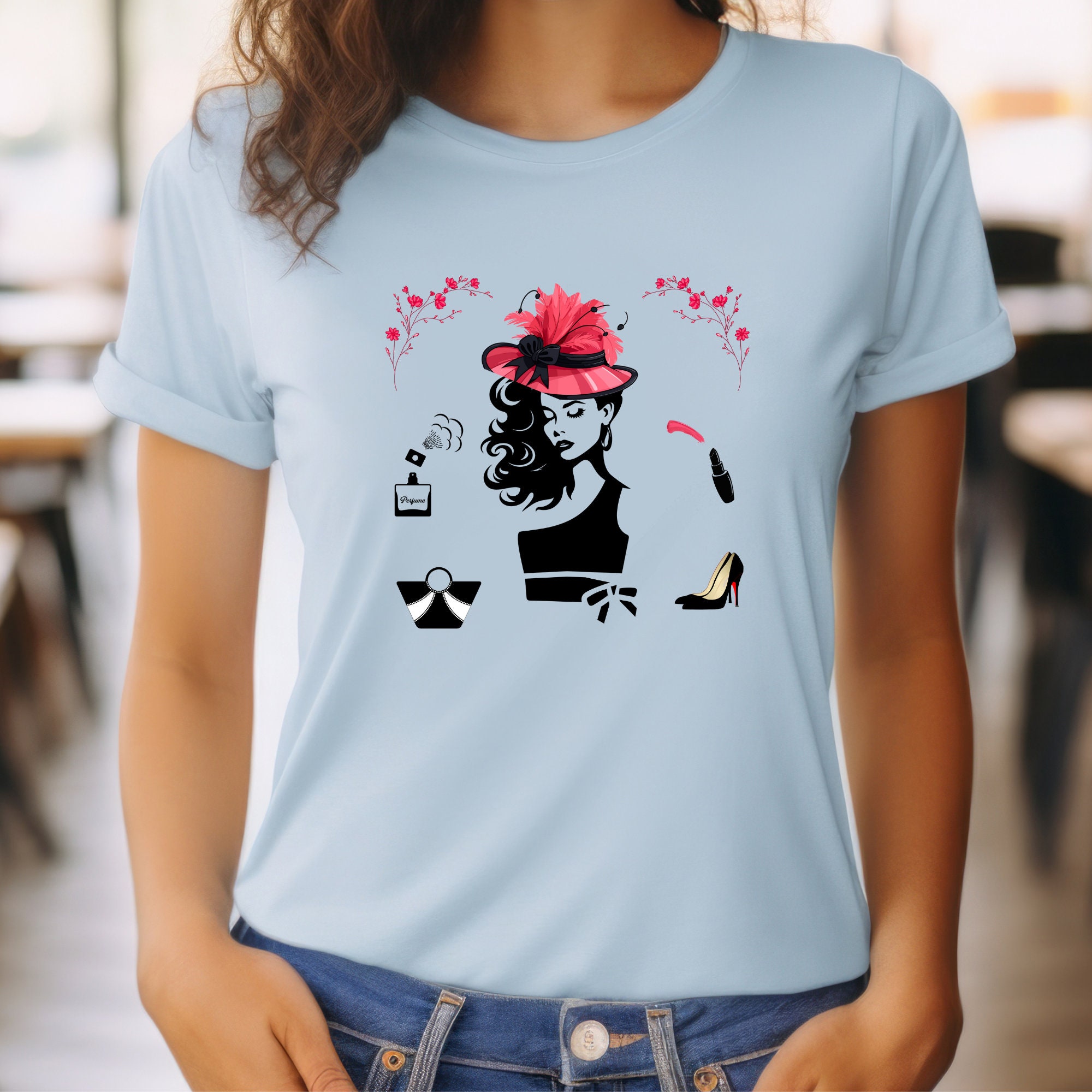 Sophisticated Silhouette Women's Tee: Elegance and Glamour Shirt, Gift ...
