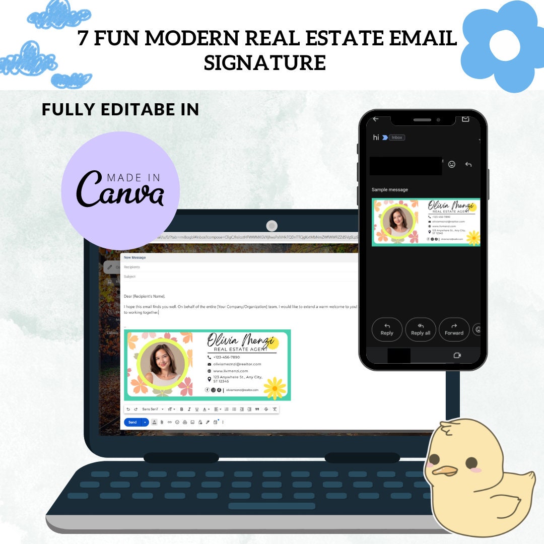 Fun Modern Real Estate Email Signature Template Bundle | Gmail ...