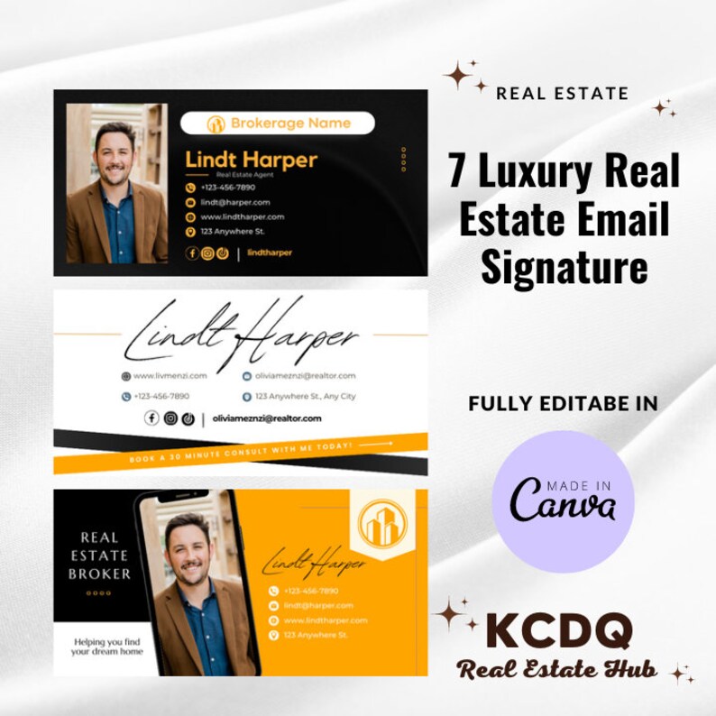 7 Luxury Real Estate Email Signature Template Business Card Template ...