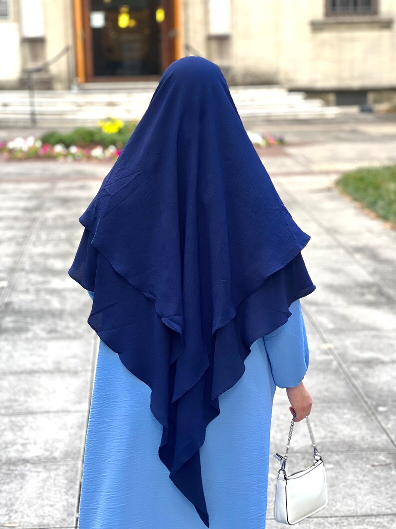 Two Layers Long Khimar Muslim Women Headcover Niqab Hijab - Etsy